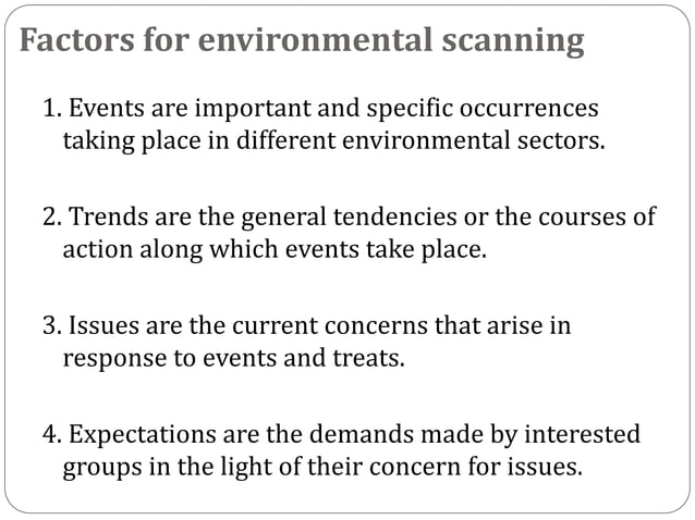 Strategic Management Environmental Scanning | PPTX