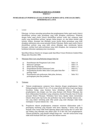 5. spek khusus slurry seal | PDF