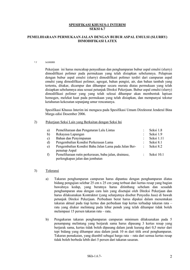 5. spek khusus slurry seal | PDF