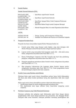 5. spek khusus slurry seal | PDF