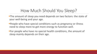 Get enough sleep to improve your physical health | PPT