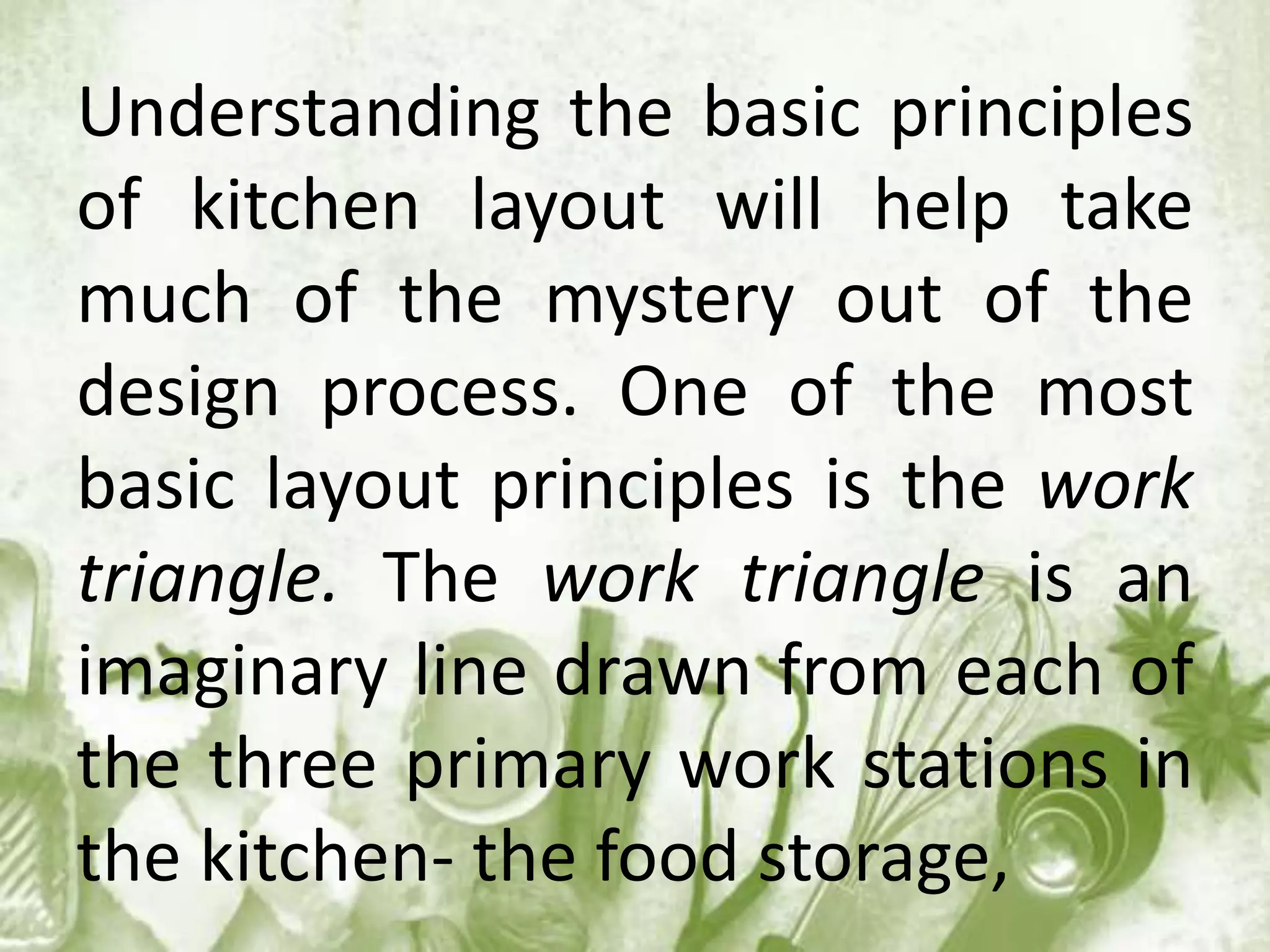 5. understanding the basic kitchen layout | PPTX