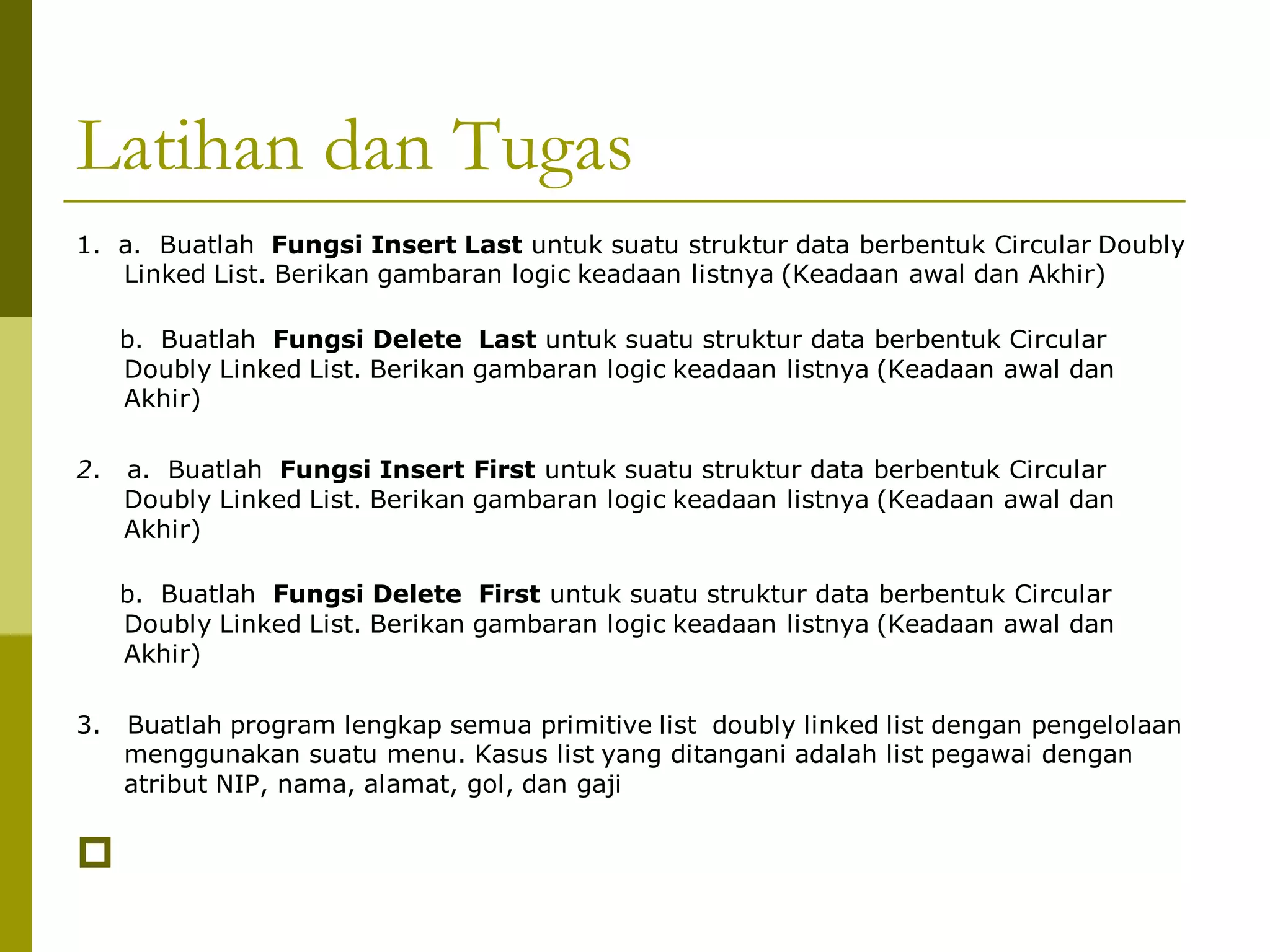 5. Doubly Linked List (Struktur Data) | PDF