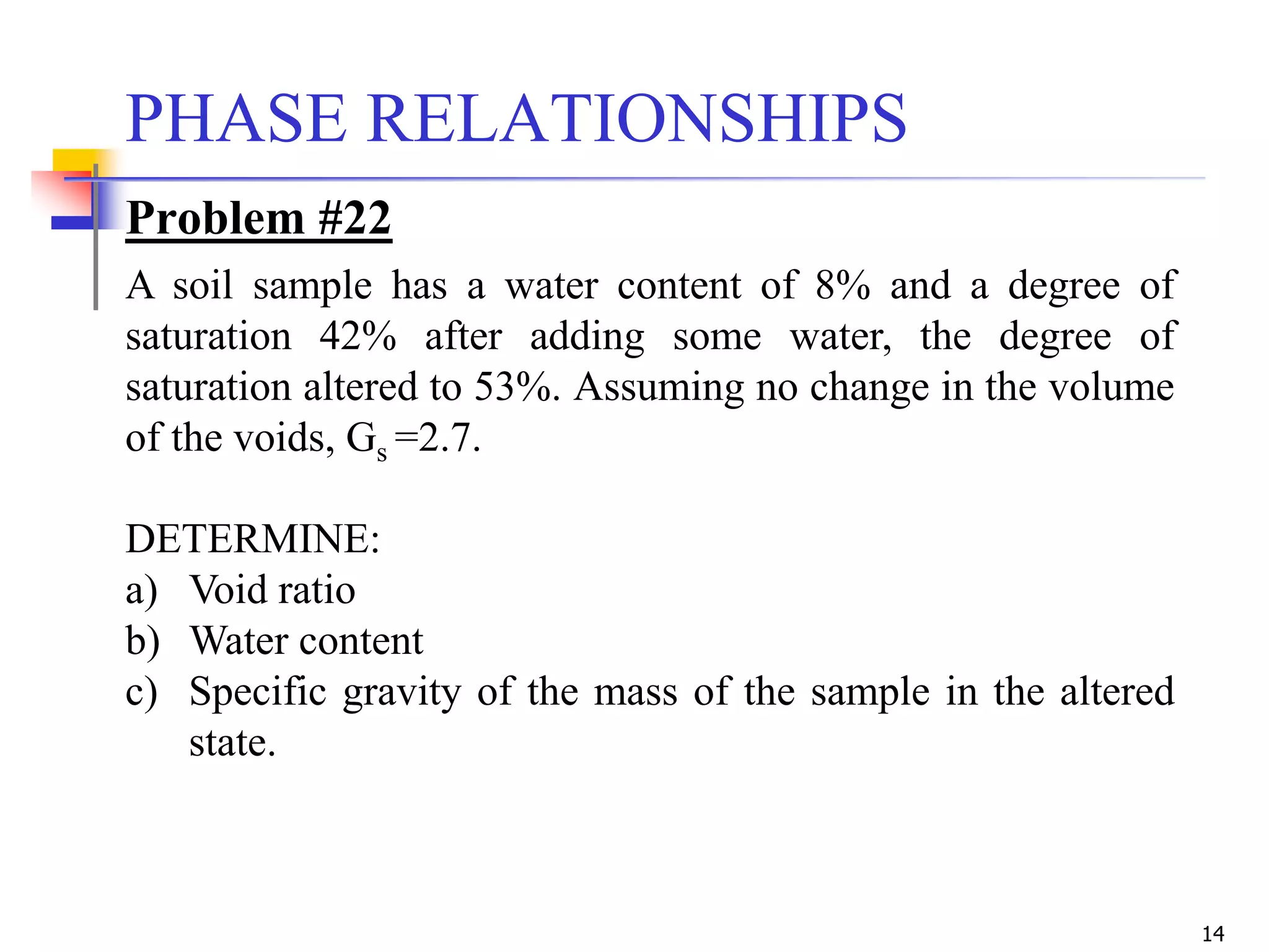 Geotechnical Engineering-I [Lec #5: Phase Relationships - Problems-2] | PPSX