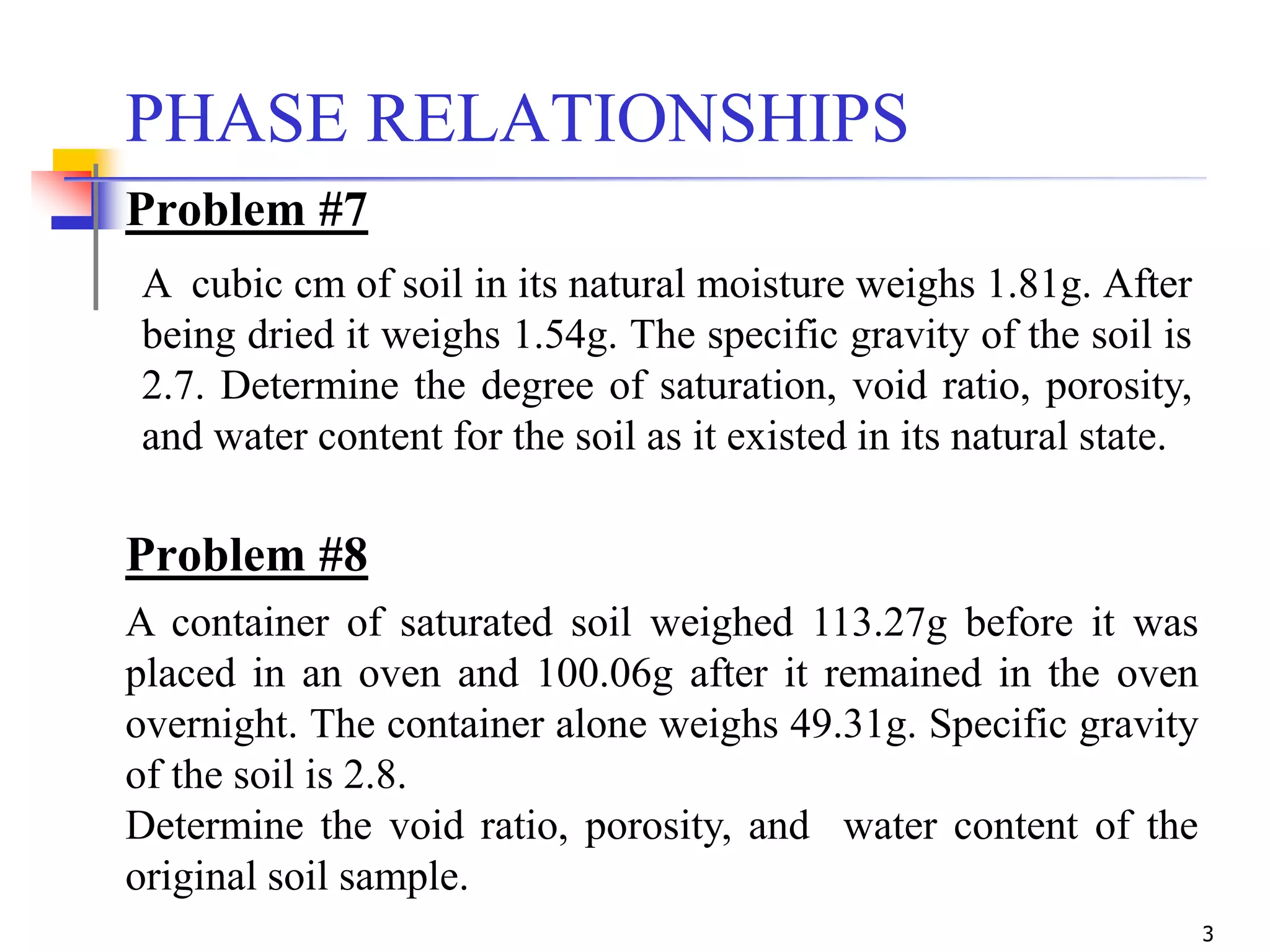 Geotechnical Engineering-I [Lec #5: Phase Relationships - Problems-2 ...