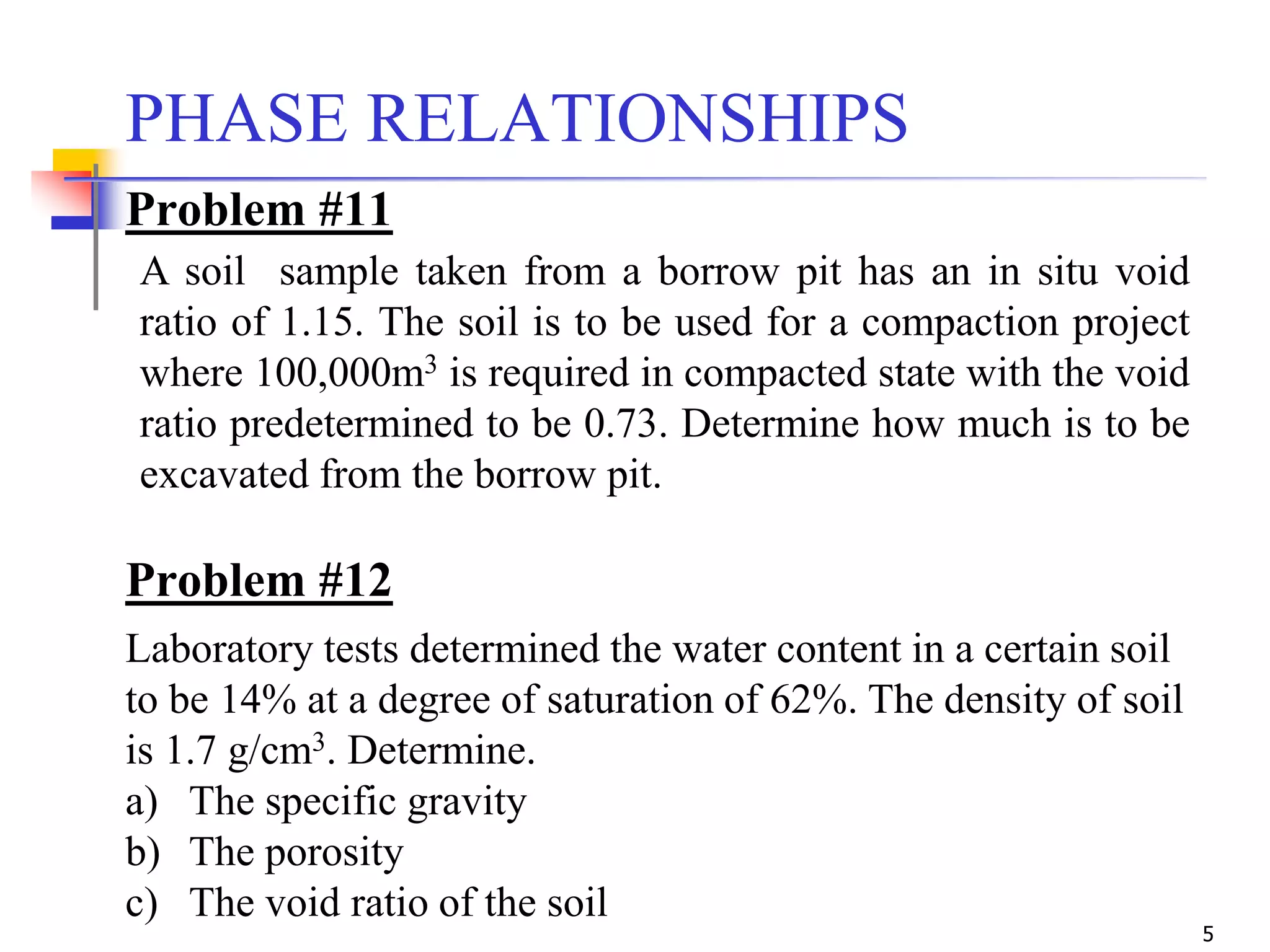 Geotechnical Engineering-I [Lec #5: Phase Relationships - Problems-2] | PPSX