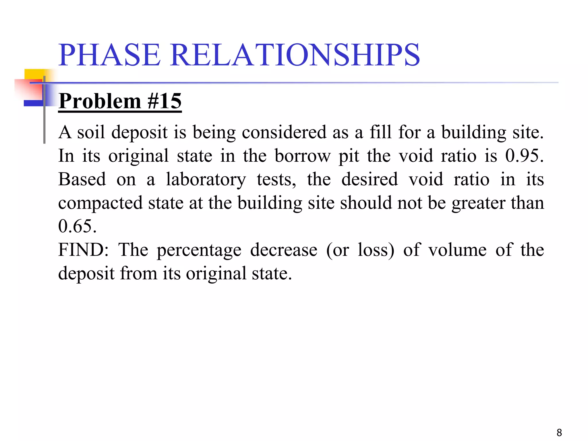 Geotechnical Engineering-I [Lec #5: Phase Relationships - Problems-2 ...