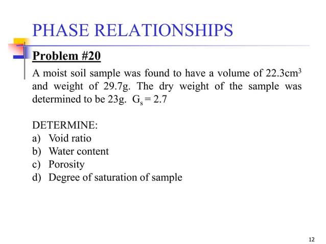 Geotechnical Engineering-I [Lec #5: Phase Relationships - Problems-2 ...