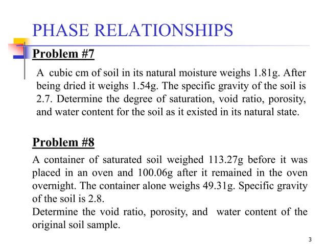 Geotechnical Engineering-I [Lec #5: Phase Relationships - Problems-2 ...