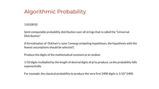 4.10: Algorithmic Probability & the Universal Distribution | PPT