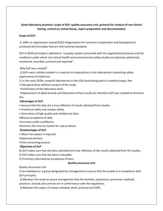 good laboratory practices | PDF