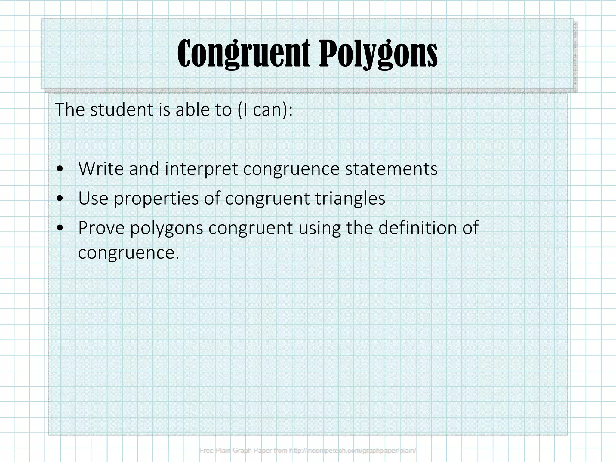 5.1 Congruent Polygons | PDF