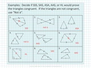 5.2 Congruent Triangle Theorems | PDF