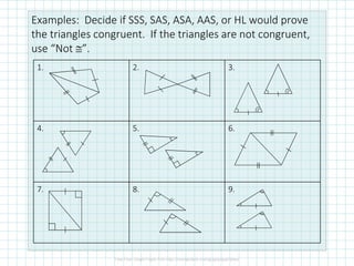 5.2 Congruent Triangle Theorems | PDF