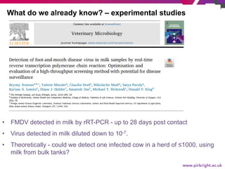 The application of pooled milk for foot-and-mouth disease surveillance ...