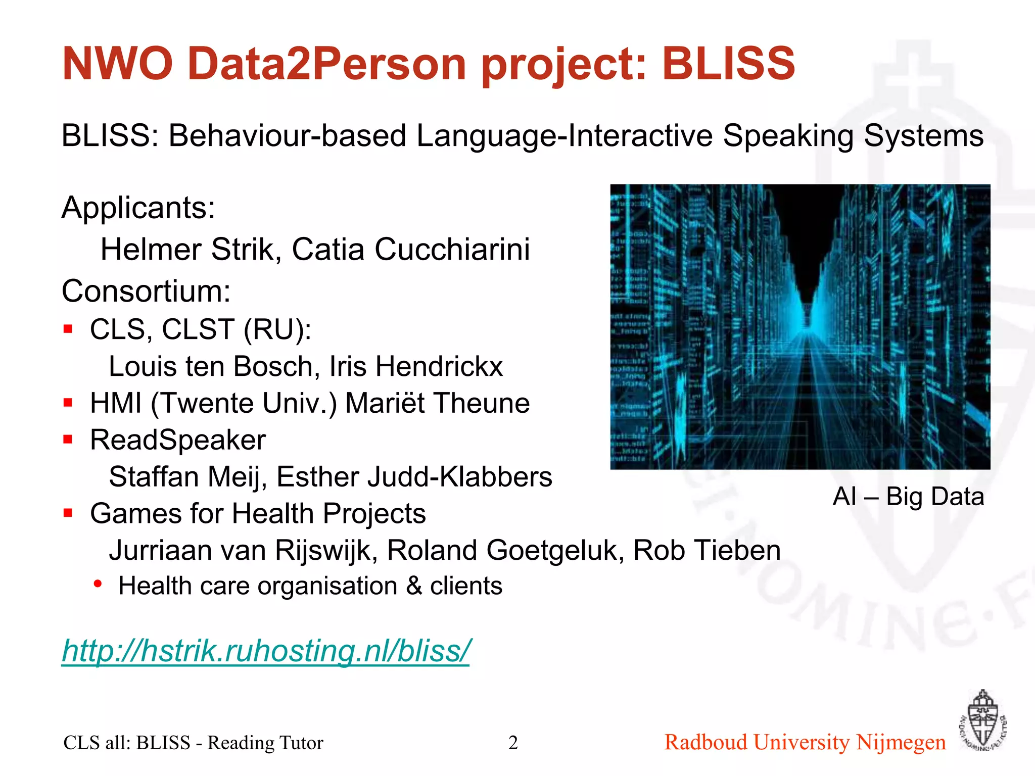 Behaviour-based language-interactive speaking systems (BLISS) | PPTX