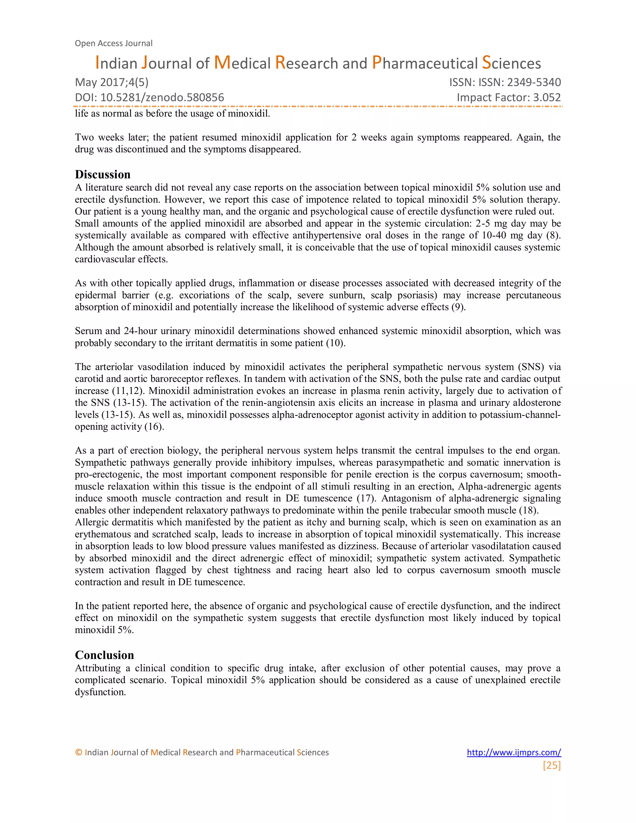 TOPICAL MINOXIDIL 5% INDUCED MALE SEXUAL DYSFUNCTION | PDF