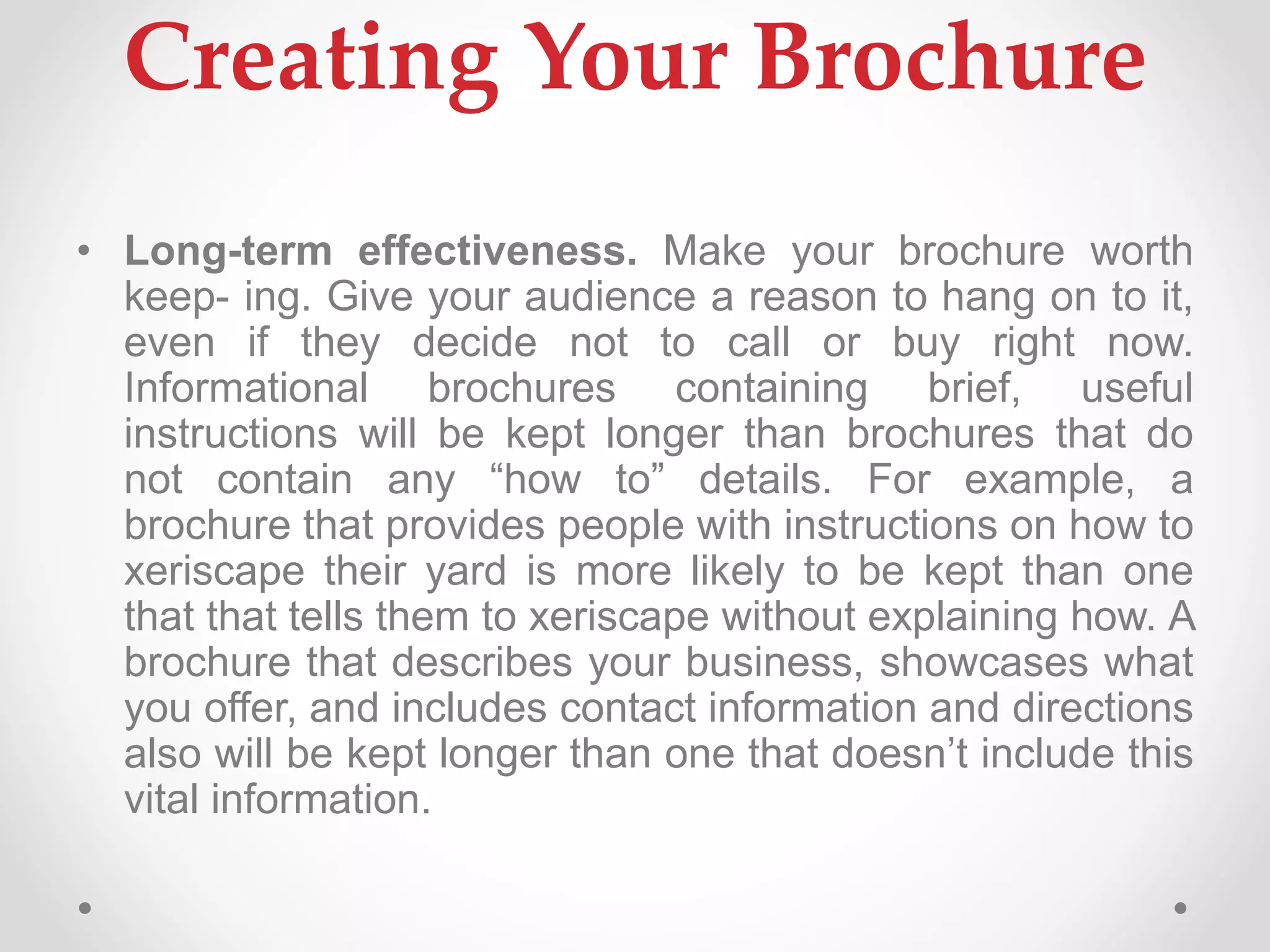 How to Create an Effective Brochure | PPTX