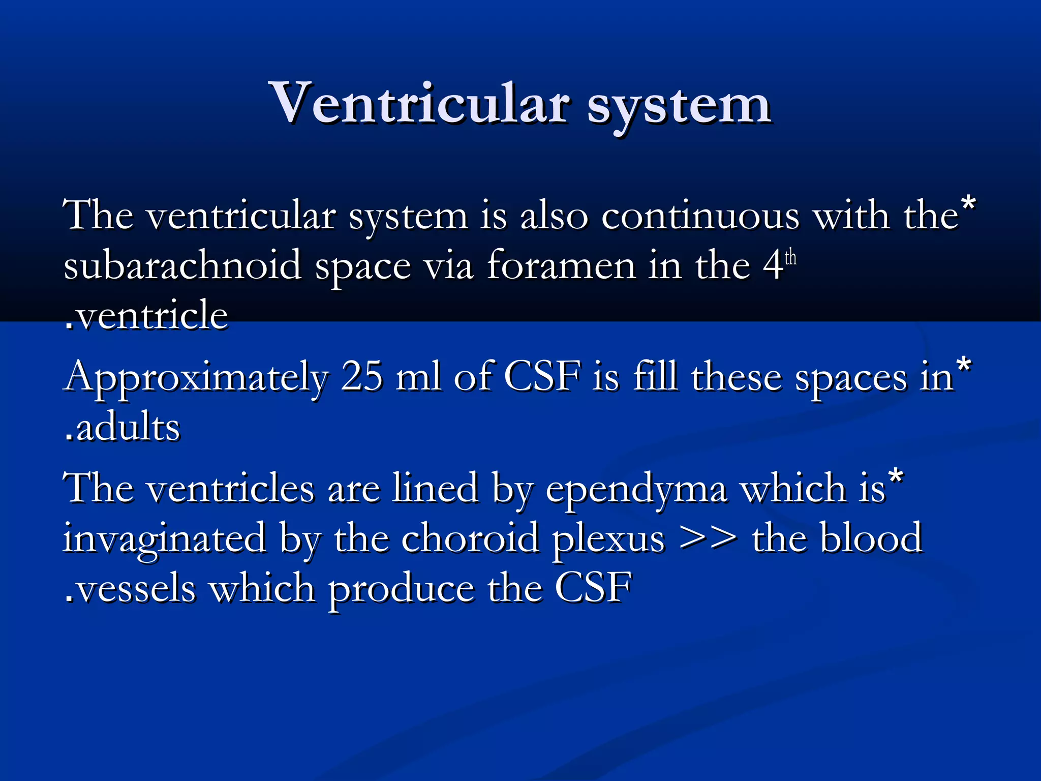 Radiological anatomy & Techniques of the Ventricular system | PPT
