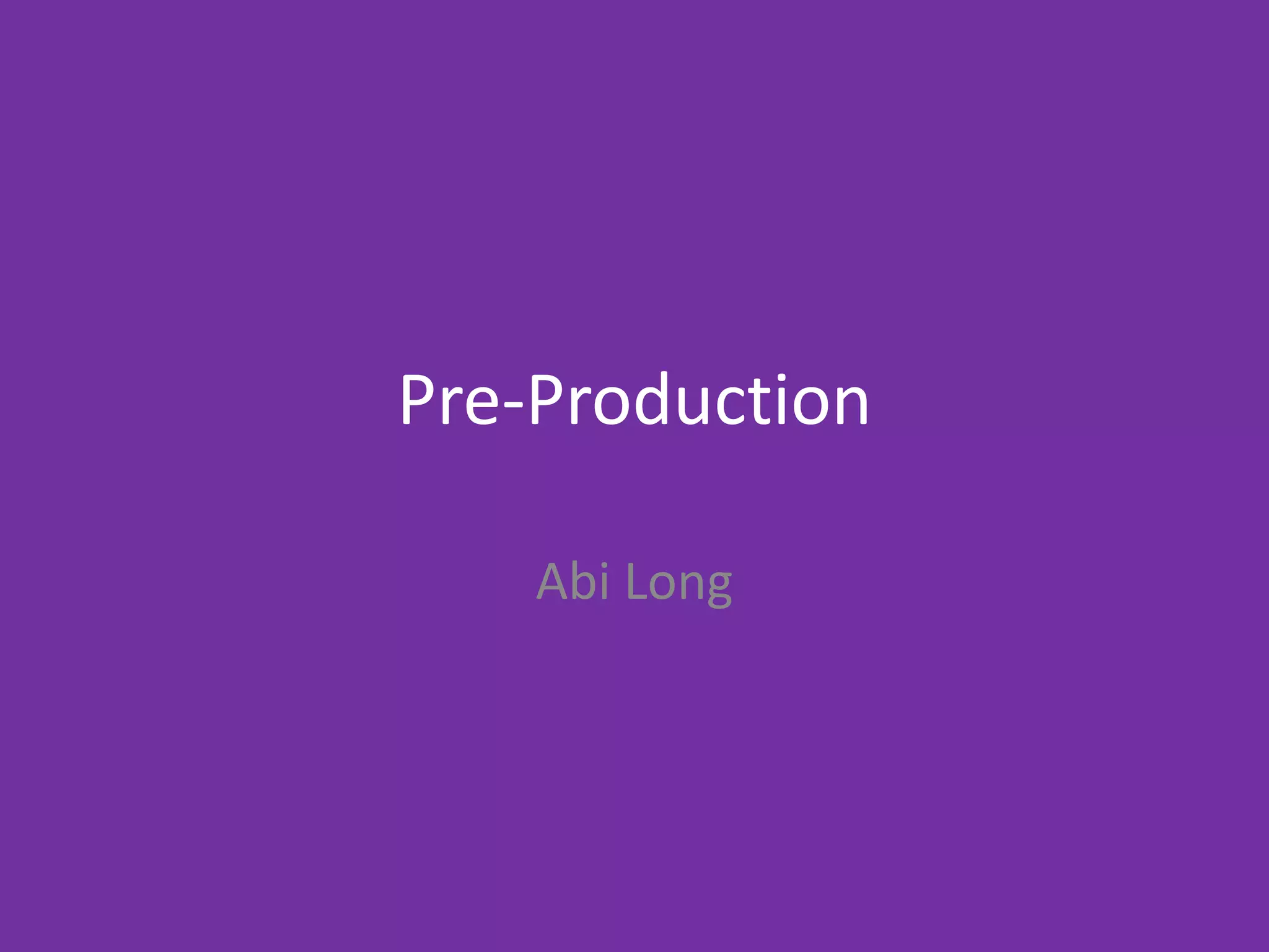 5. pre production(1) | PPT