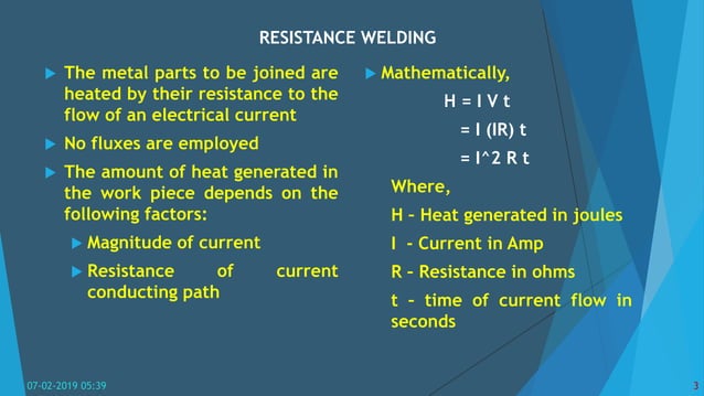 Resistance welding | PPTX | Physics | Science