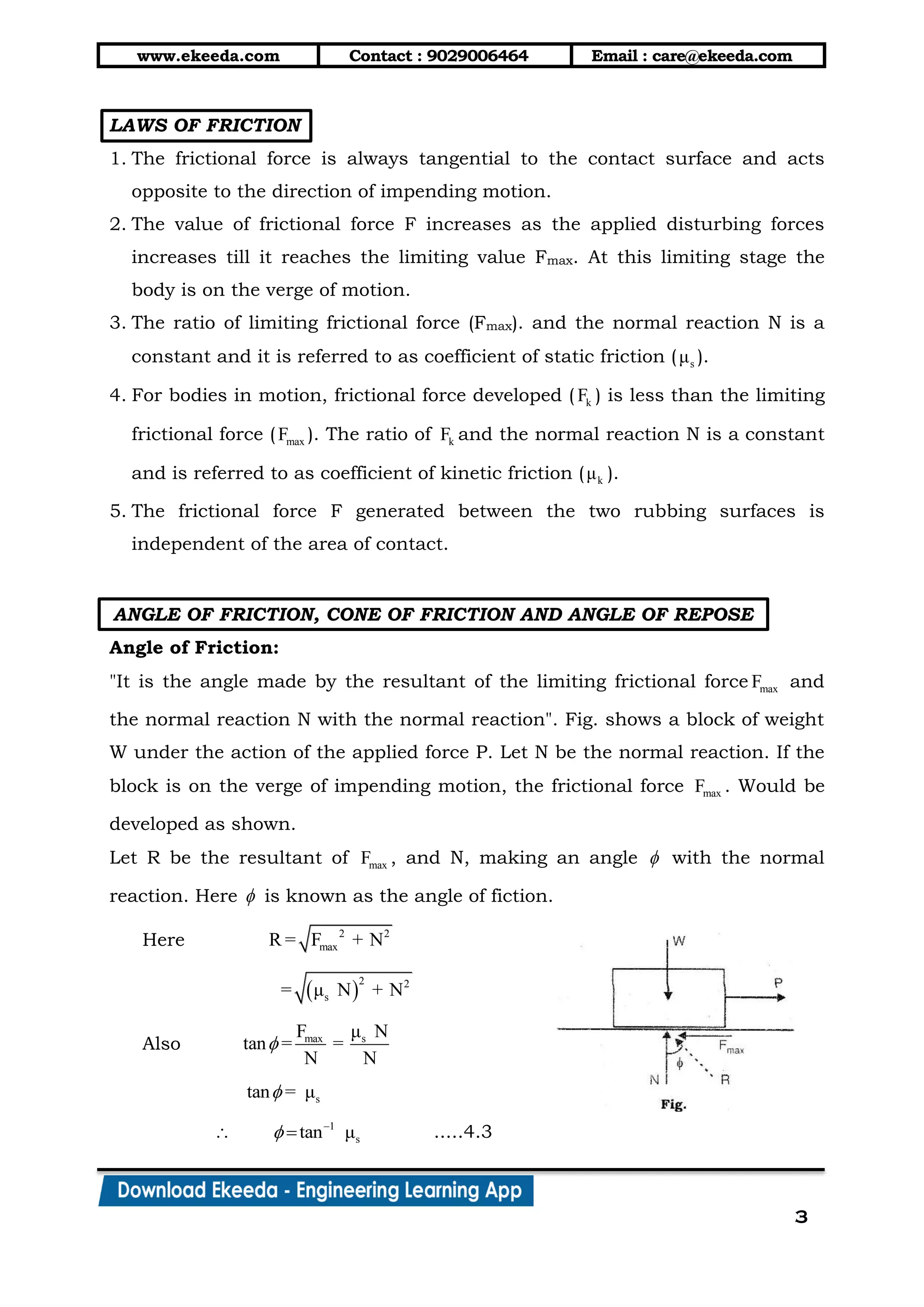 Engineering Mechanics 1st Year | PDF
