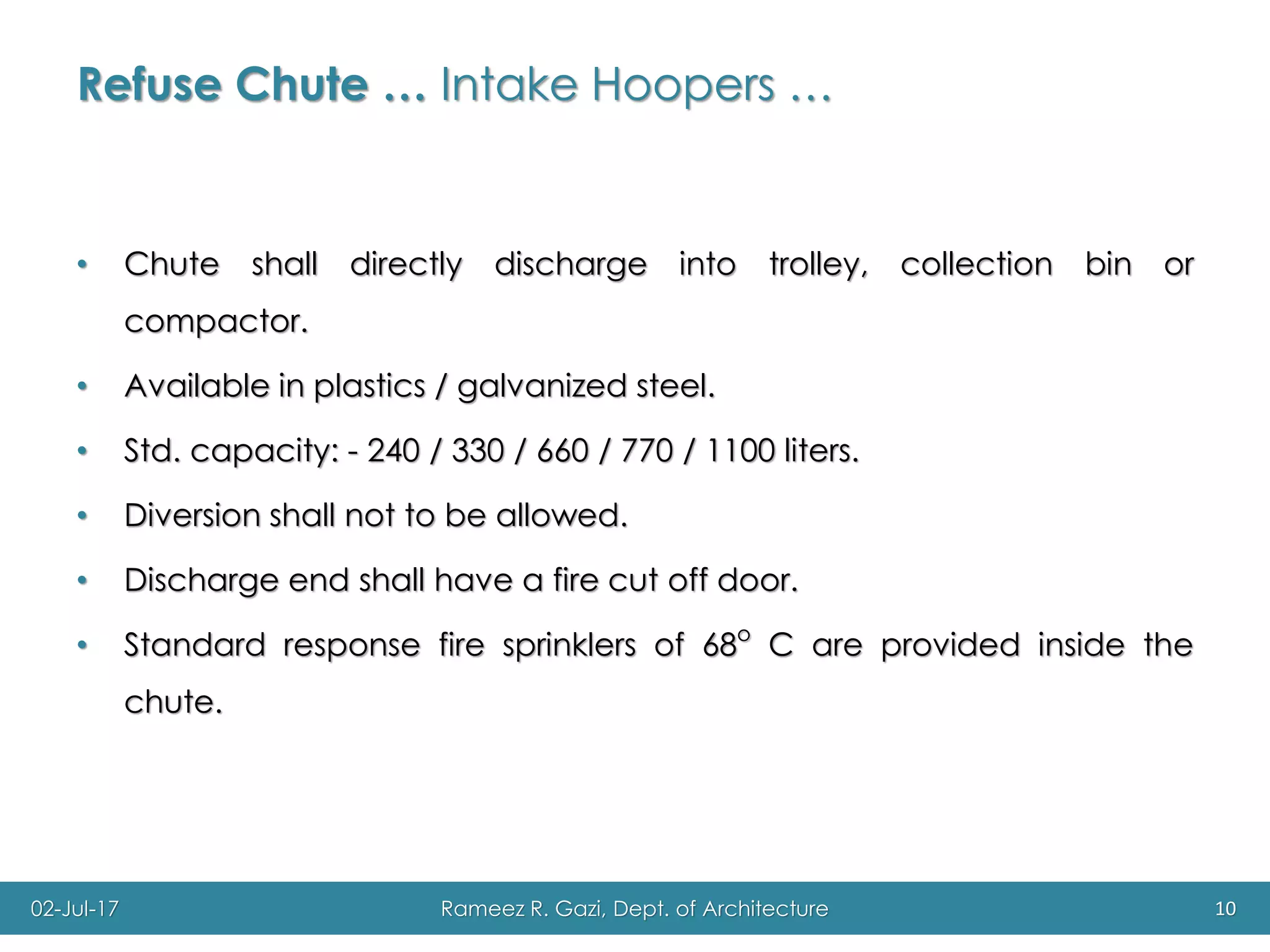 Refuse Chute | PDF