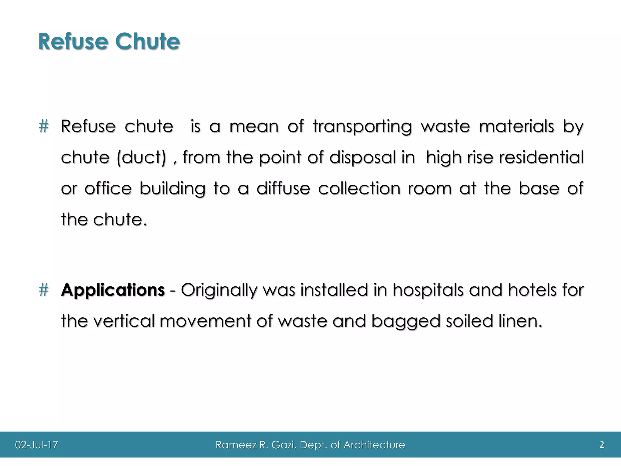 Refuse Chute | PDF