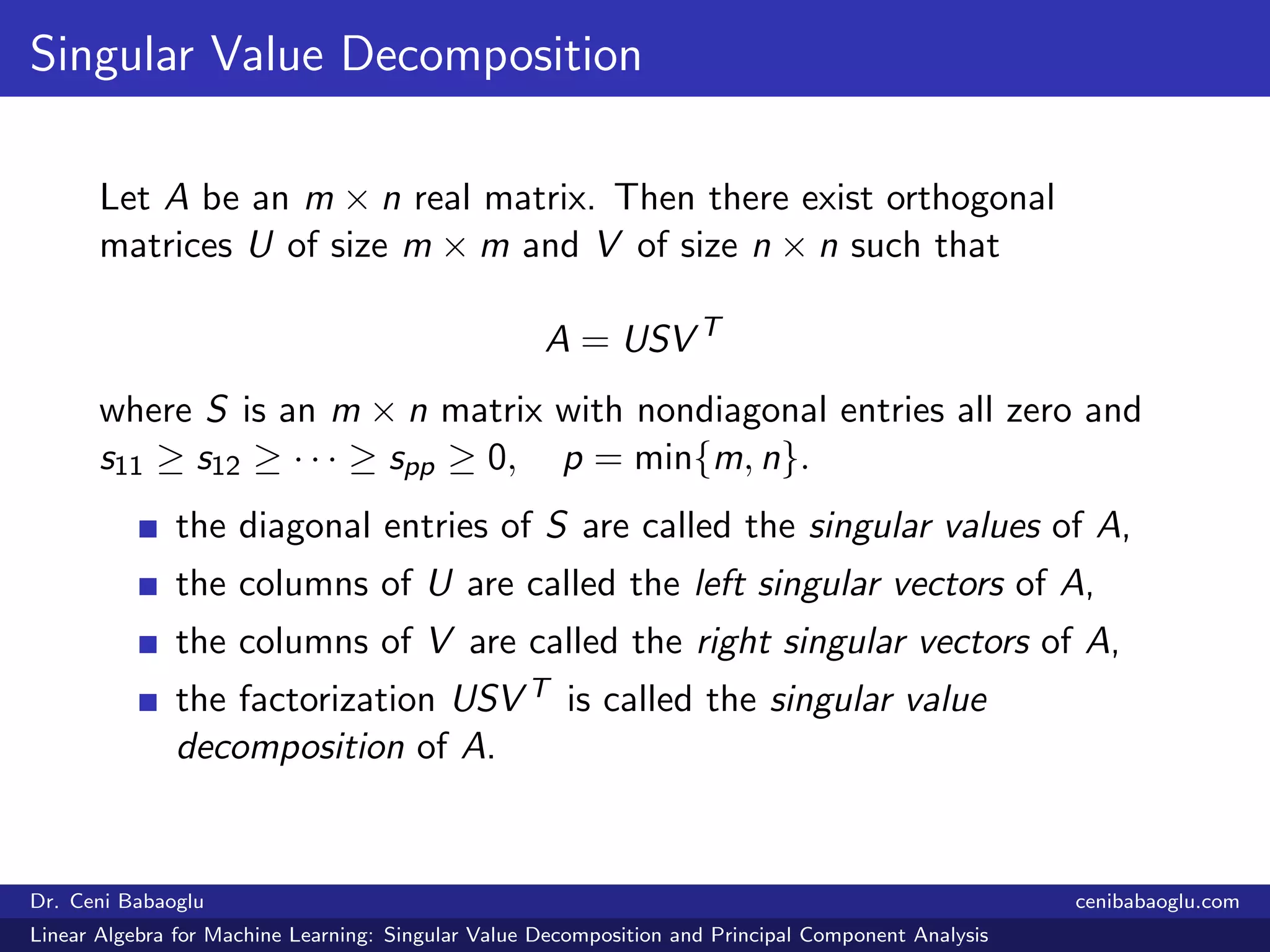 5. Linear Algebra for Machine Learning: Singular Value Decomposition ...