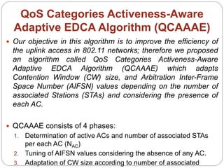 QoS Categories Activeness-Aware Adaptive EDCA Algorithm for Dense IoT Networks | PPTX