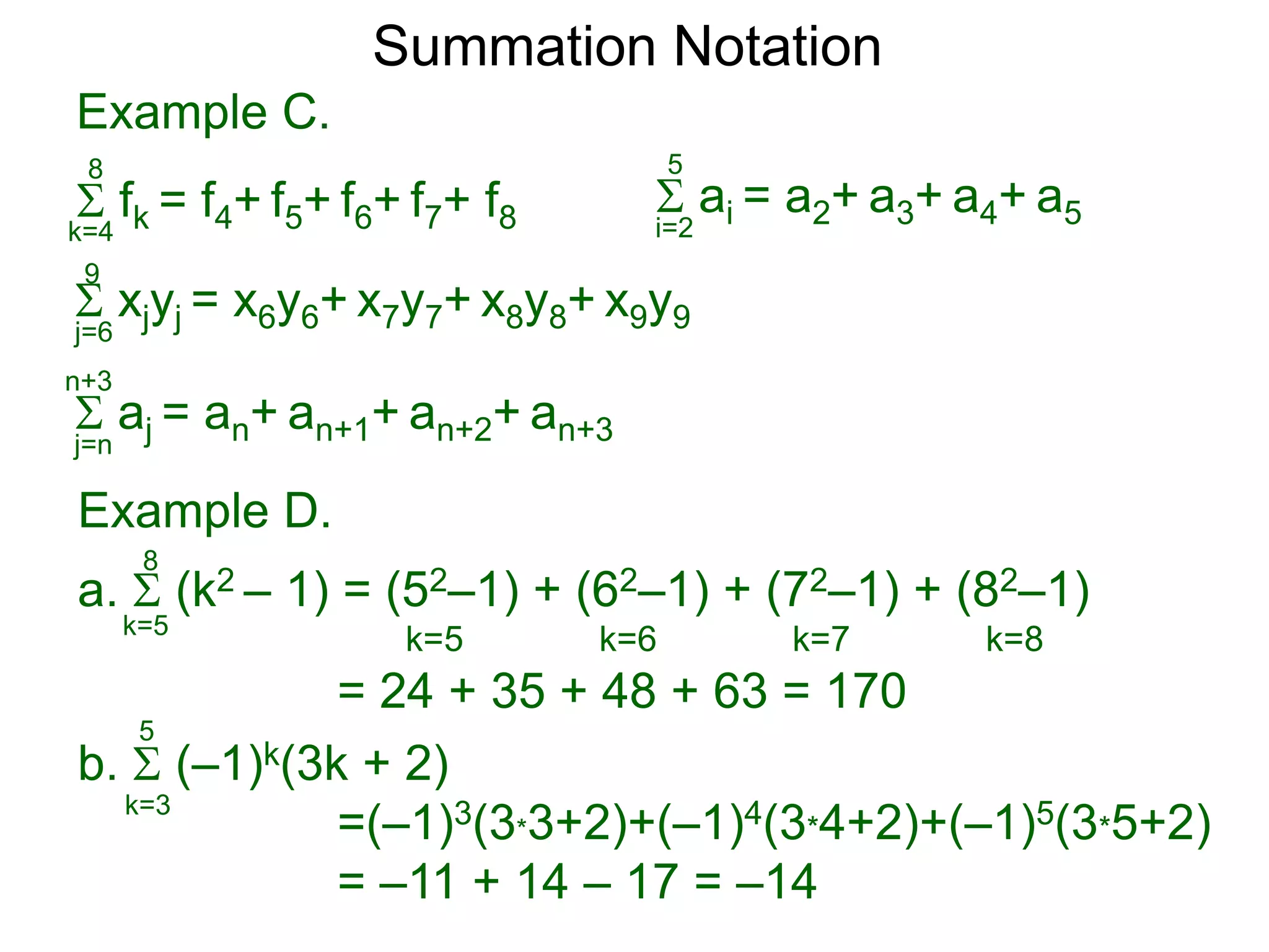 5.1 sequences and summation notation t | PPTX