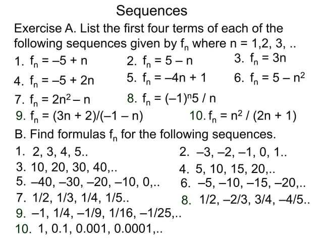 5.1 sequences and summation notation t | PPTX