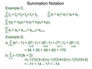 Summation Notation Examples