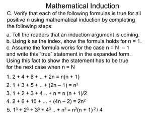 5.4 mathematical induction t | PPT