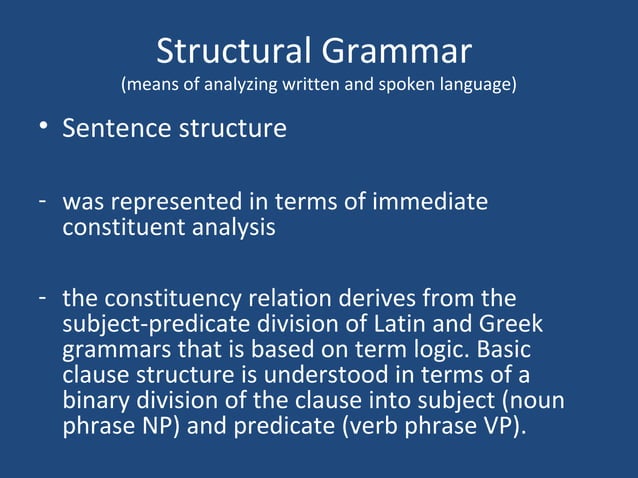 Structural & Transformational Grammars | PPT