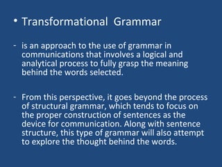 Structural & Transformational Grammars | PPT