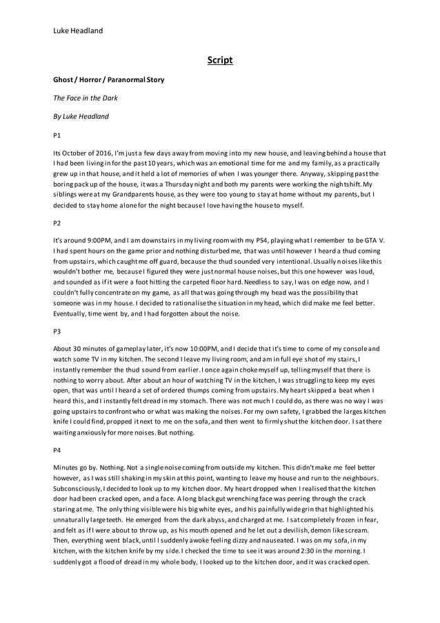 5. script | DOCX | Horror Video Games | Video Game Genres