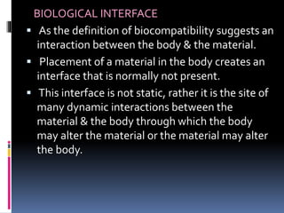 BIOCOMPATIBILITY OF DENTAL MATERIALS | PPTX
