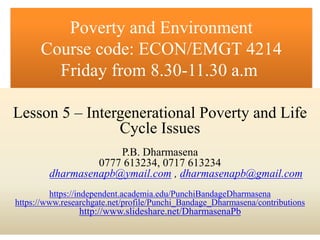 5. intergenerational poverty and life cycle issues | PPT