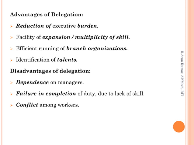 Delegation of authority, centralization and decentralization | PDF