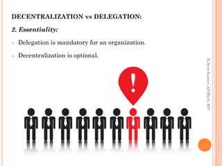 Delegation of authority, centralization and decentralization | PDF
