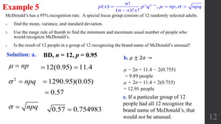 Binomial probability distributions | PPT