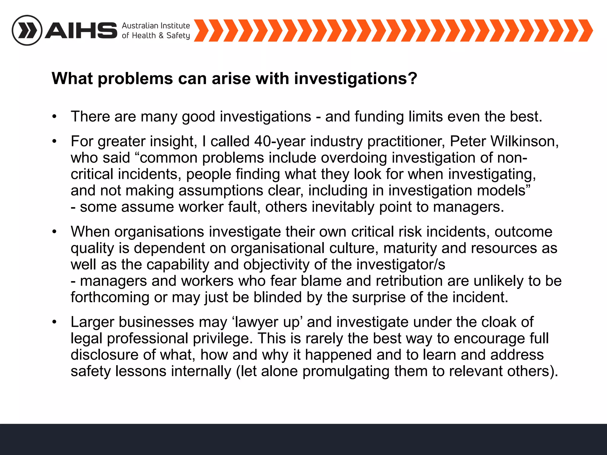Investigating Critical Risk Incidents | PPT Investigating Critical Risk Incidents | PPT