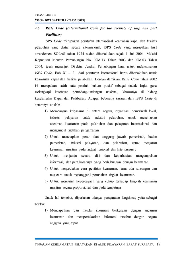 BAB II TINJAUAN KESELAMATAN PELAYARAN DI ALUR PELAYARAN BARAT SURABAYA | DOC