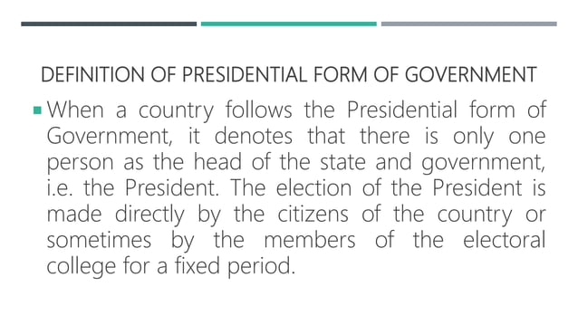 Presidential vs parliamentary Government | PPTX