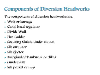 Diversion Headwork in Canal | PPTX
