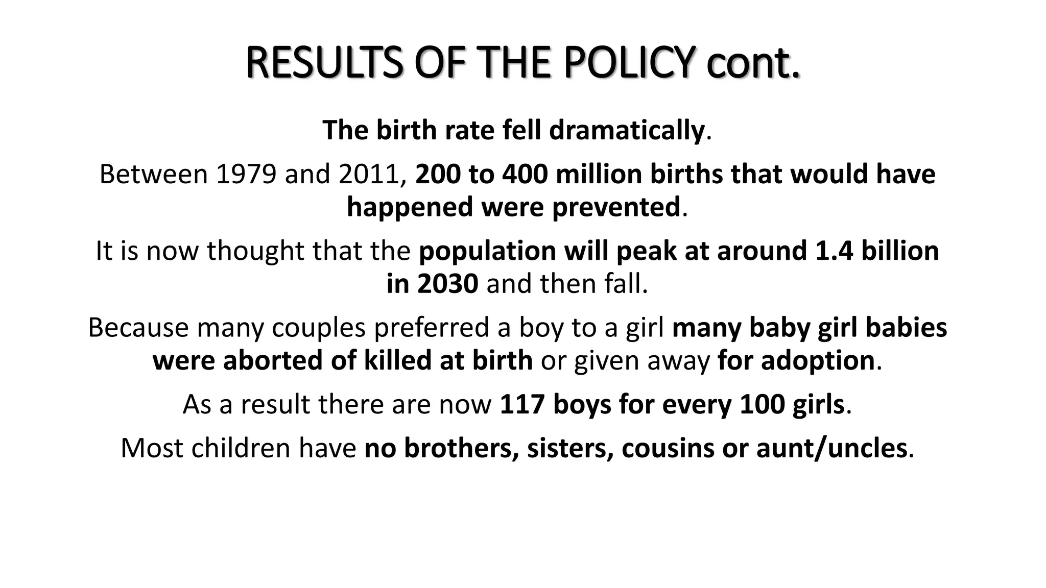 CAMBRIDGE AS GEOGRAPHY - CASE STUDY: CHINA'S ONE CHILD POLICY | PPTX