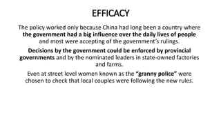 CAMBRIDGE AS GEOGRAPHY - CASE STUDY: CHINA'S ONE CHILD POLICY | PPTX