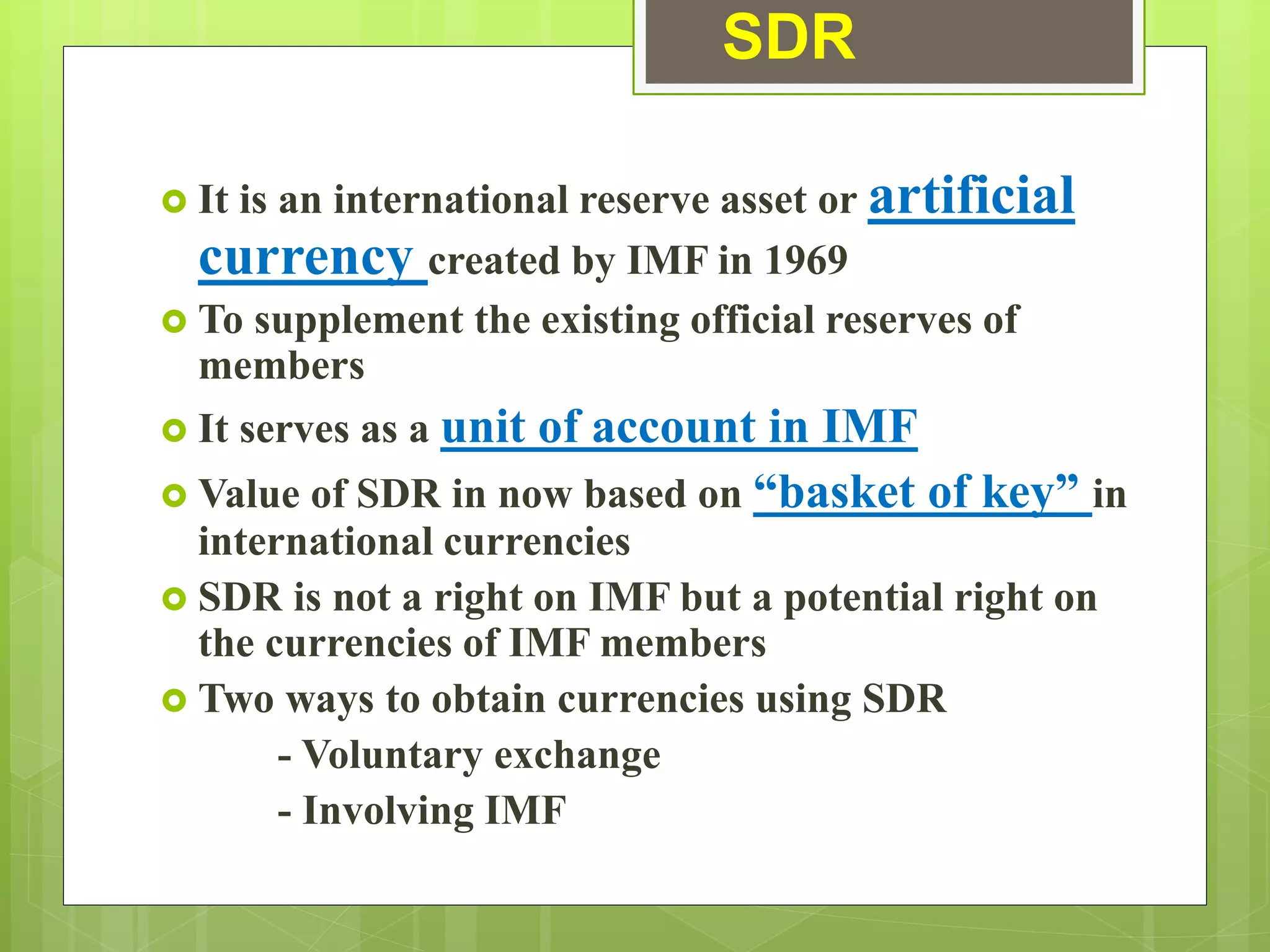 SPECIAL DRAWING RIGHTS | PPTX