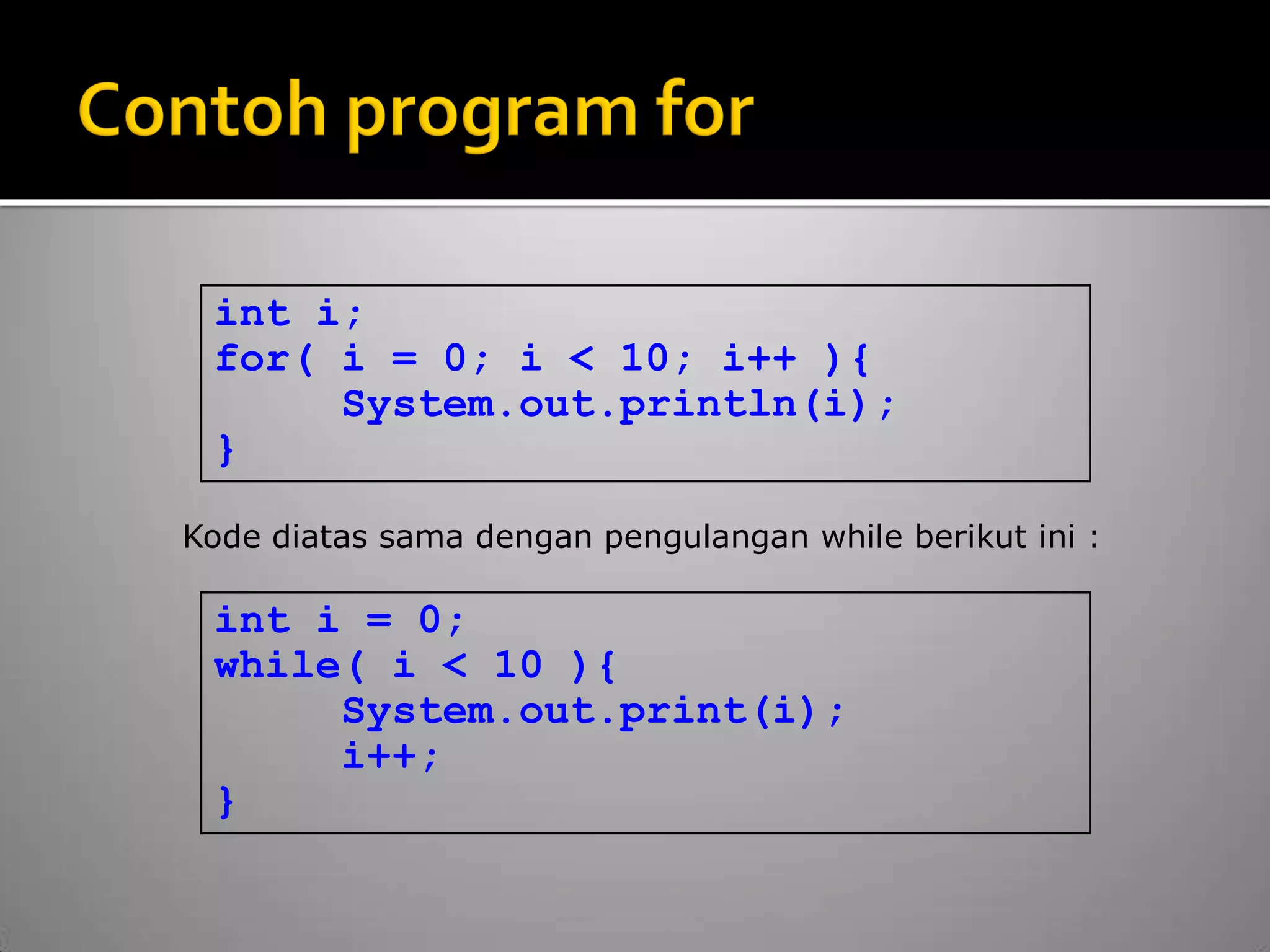 5. struktur kontrol alur program lanjutan | PDF
